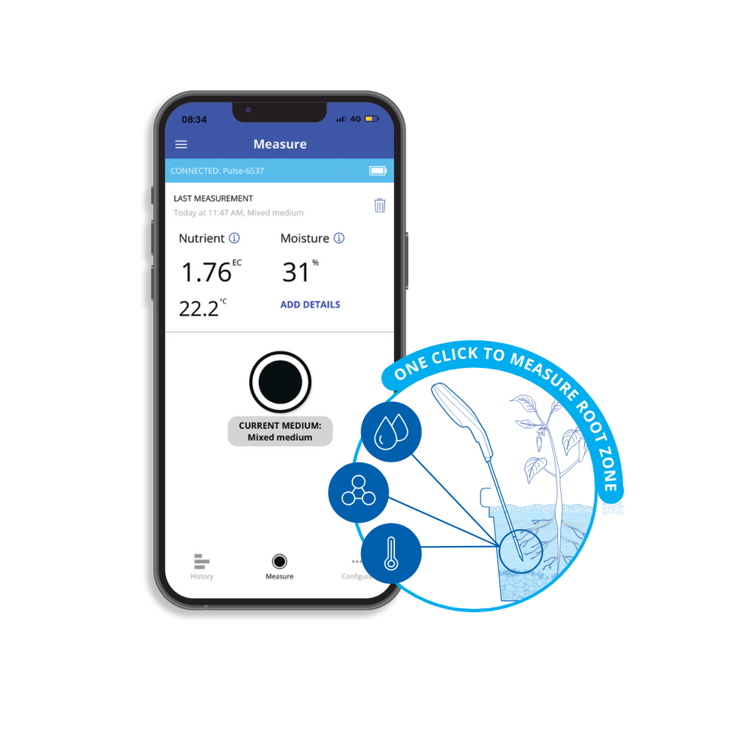 Bluelab Pulse Multimedia EC/MC Meter | Moisture, Conductivity ...
